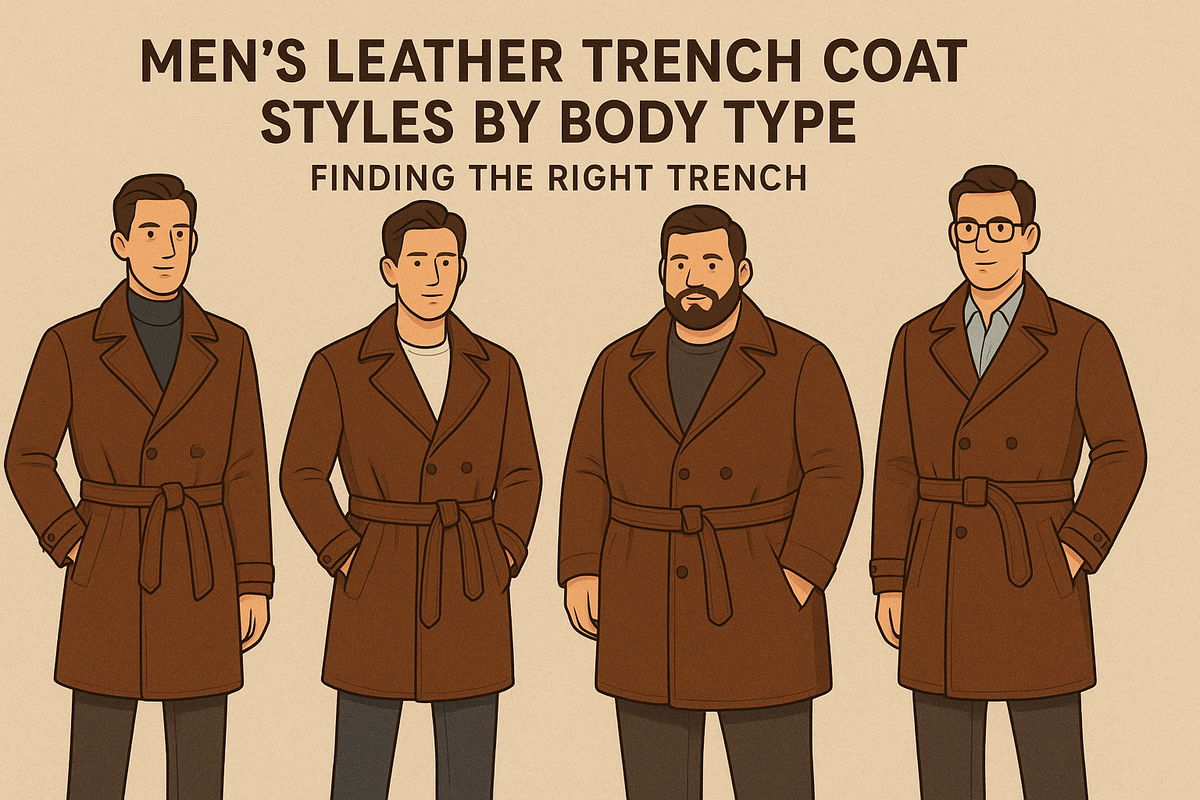 Men's Leather Trench Coat Styles by Body Type: Finding the Right Trenc